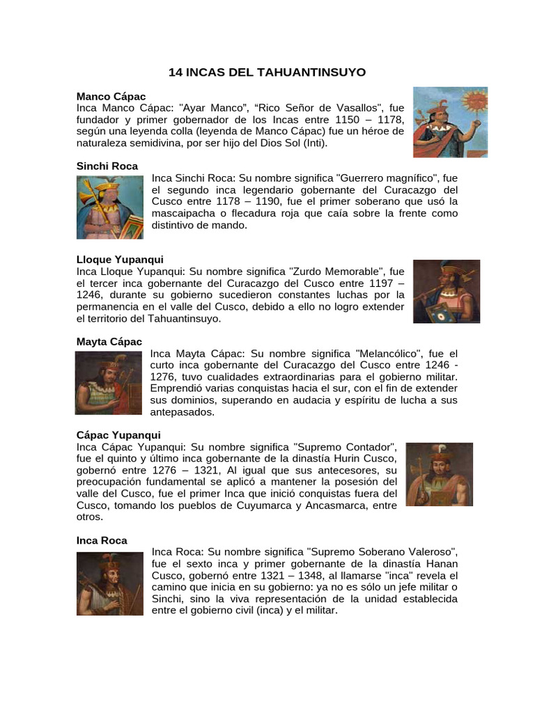 INCAS DEL TAHUANTINSUYO | PDF | Imperio Inca