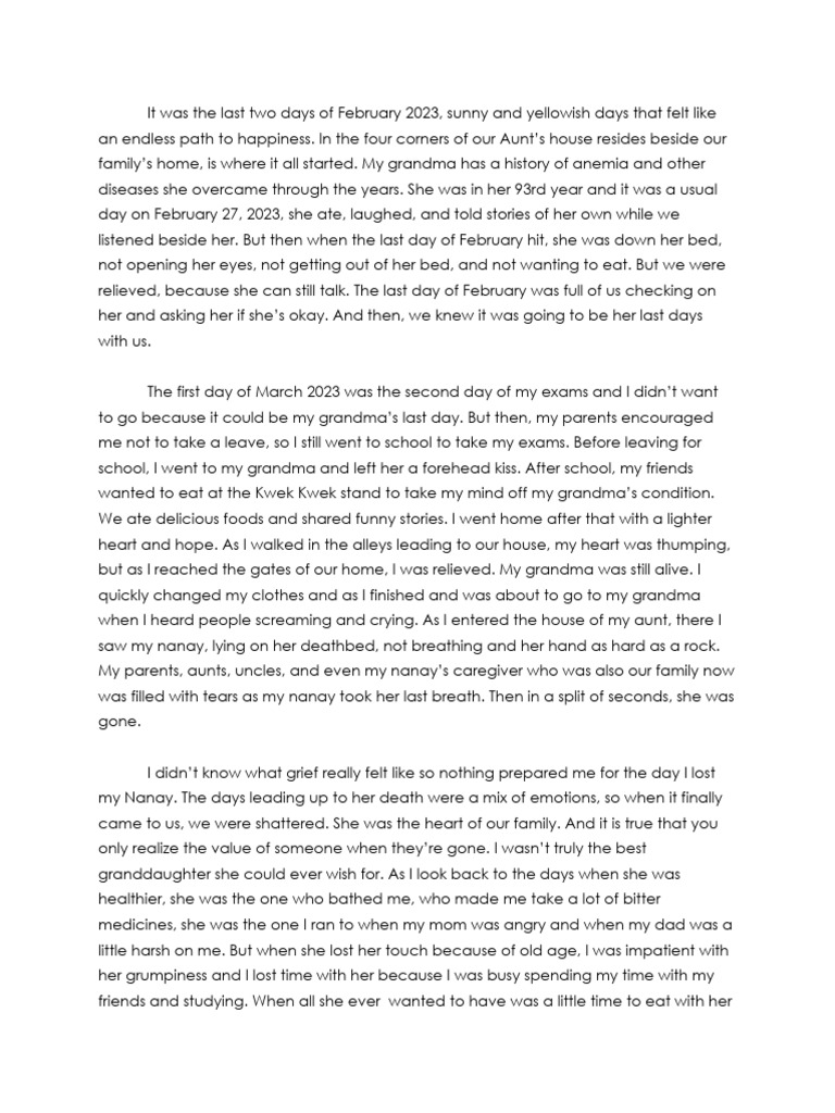 Grief Is A Scar A Would Always Carry - A Letter To My Nanay | PDF