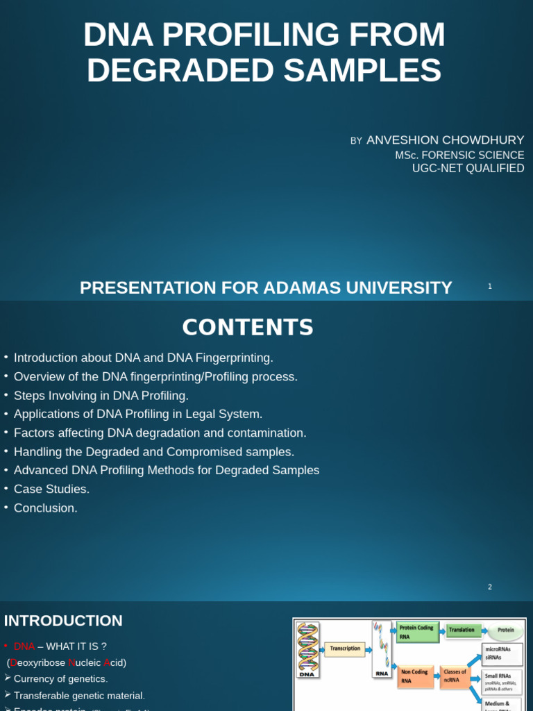 Dna Profiling in Degraded Samples (Autosaved) | PDF | Dna | Dna Profiling