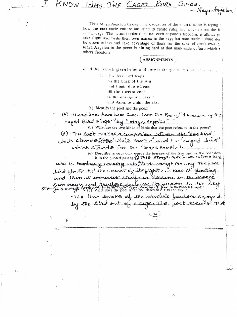 Analyzing "I Know Why the Caged Bird Sings" | PDF
