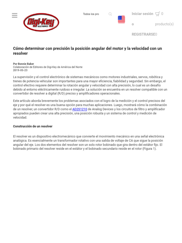 Mediciones de Rotación Con Resolver - DigiKey | PDF | Filtro electronico | Convertidor digital a ...