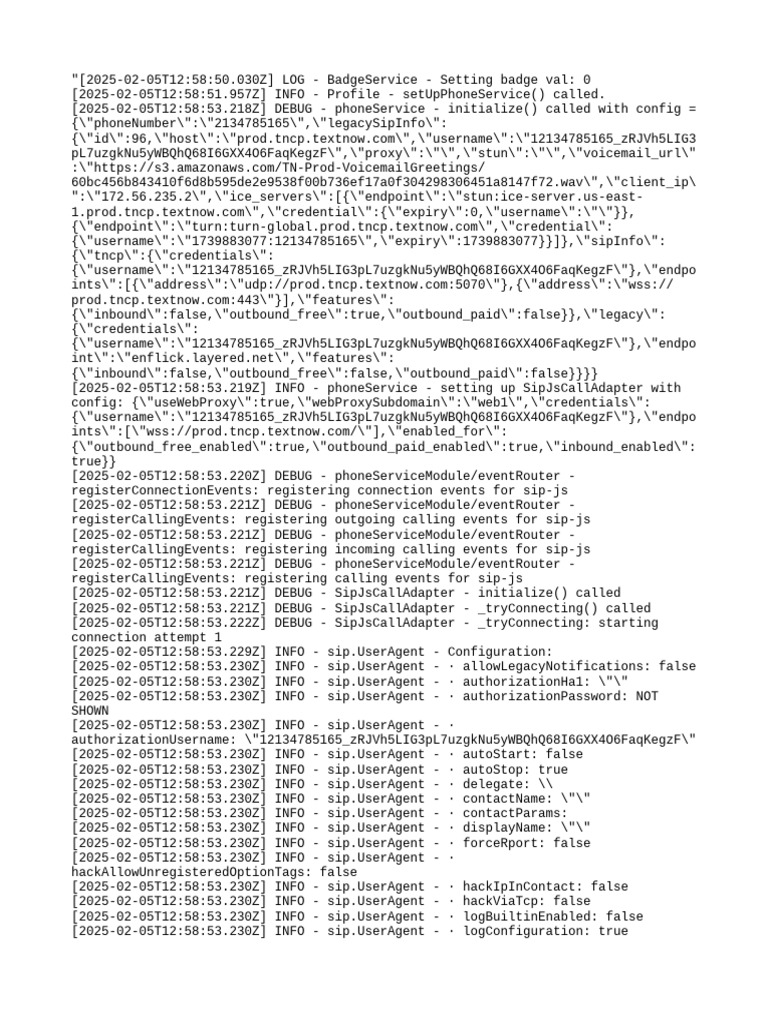 Textnow - Wed, 05 Feb 2025 14-28-01 GMT - Log | PDF | Session ...