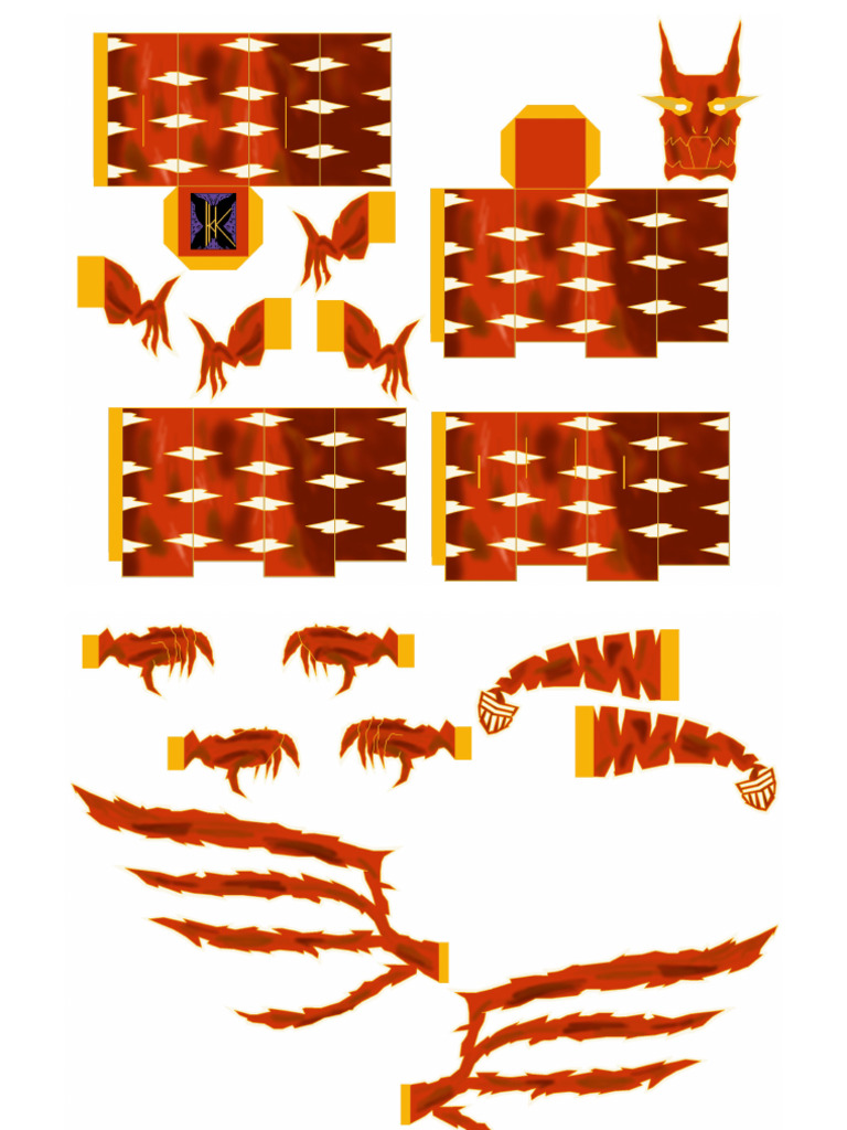 Crimson Dragon Paper Toy Paper Craft | PDF