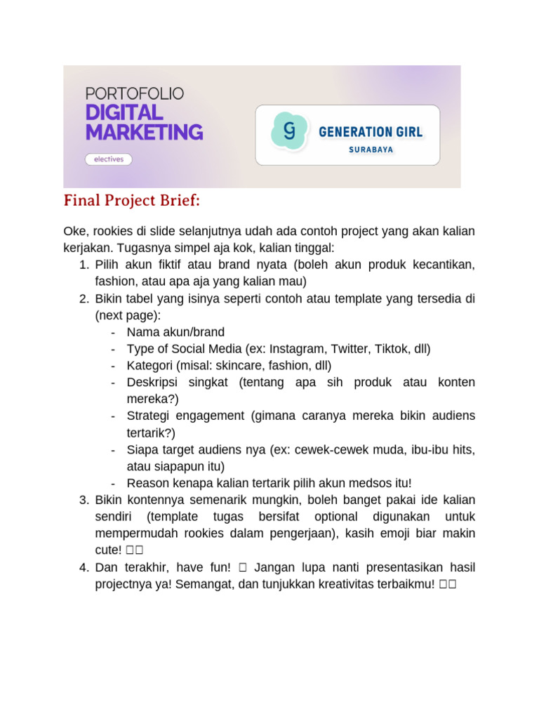 Final Project Brief | PDF