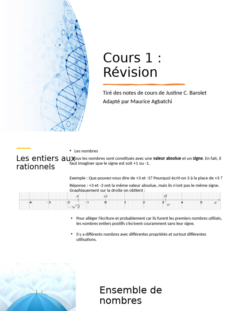 Introduction aux entiers rationnels | PDF | Entier relatif | Nombre ...
