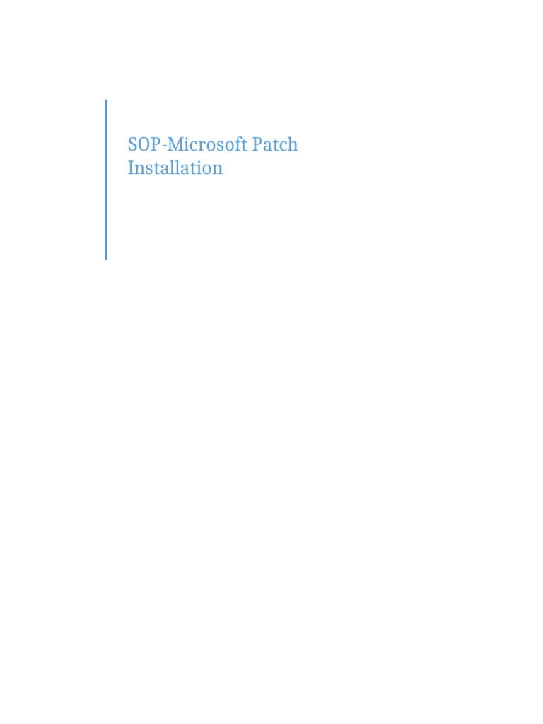 SOP For Microsoft Patch-Without Reboot | PDF | Software Engineering ...