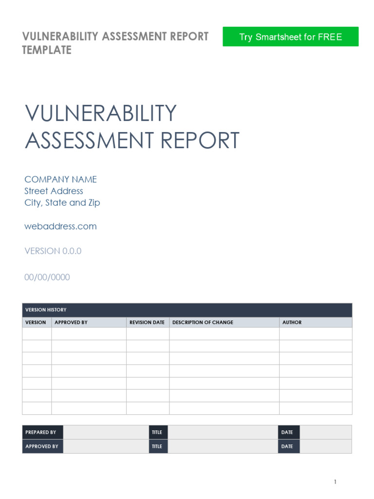 Vulnerability Assessment Report Template | PDF | Physical Security ...