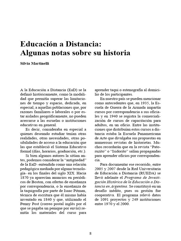 historia ead | PDF | Educación a distancia | Maestros