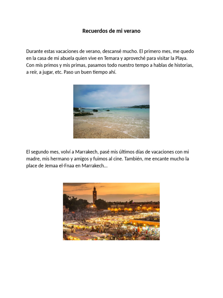 Recuerdos de mi verano | PDF