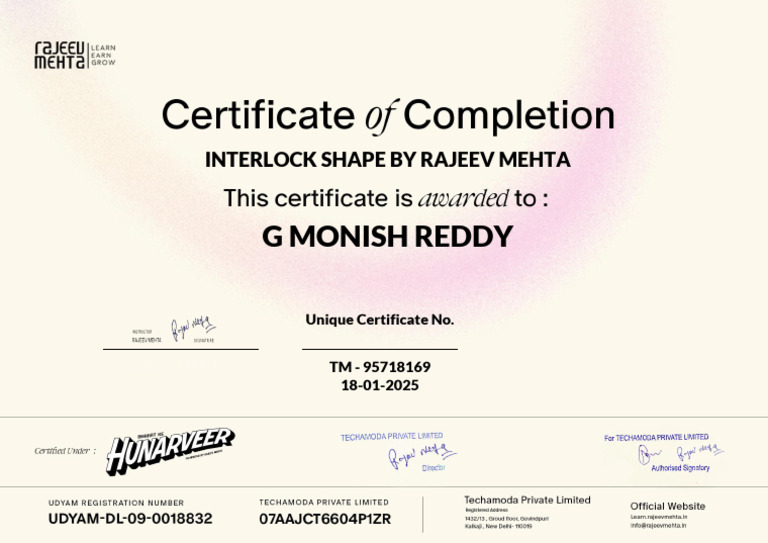 INTERLOCK SHAPE Certificate | PDF