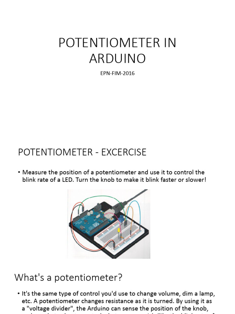 Potentiometer in Arduino | PDF | Variable (Computer Science) | Data Type