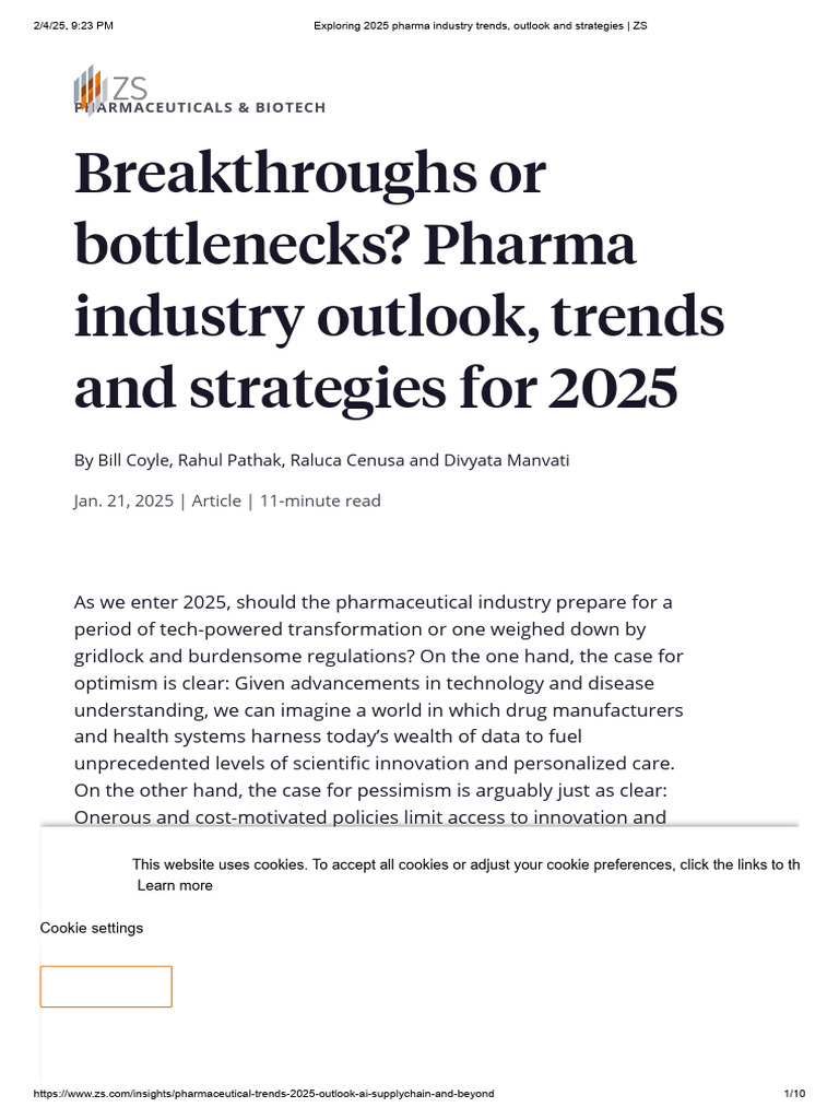 Pharma Industry Outlook 2025: Trends & Challenges | PDF | Personalized ...