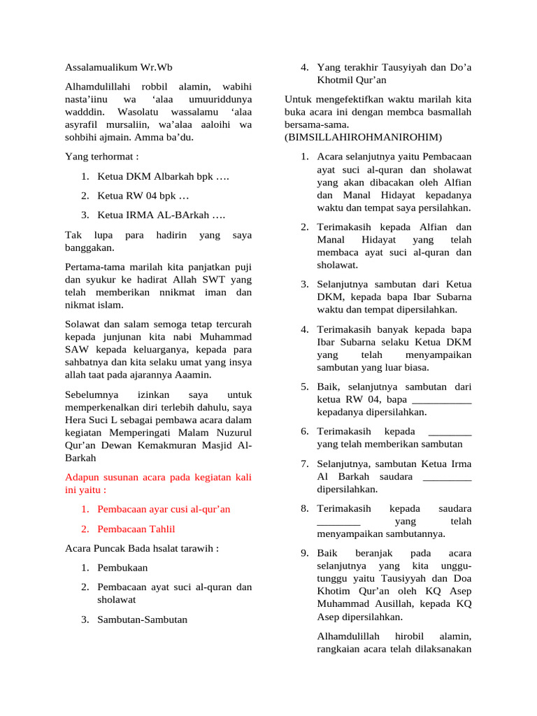 Teks MC | PDF
