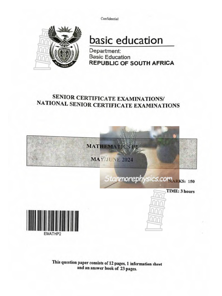 NSC Maths Grade 12 May June 2024 P2 Only | PDF