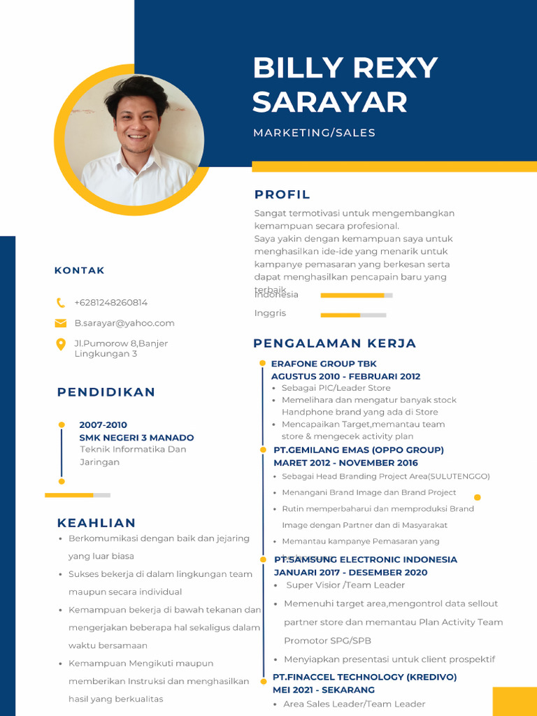 CV Resume - Billy Sarayar | PDF