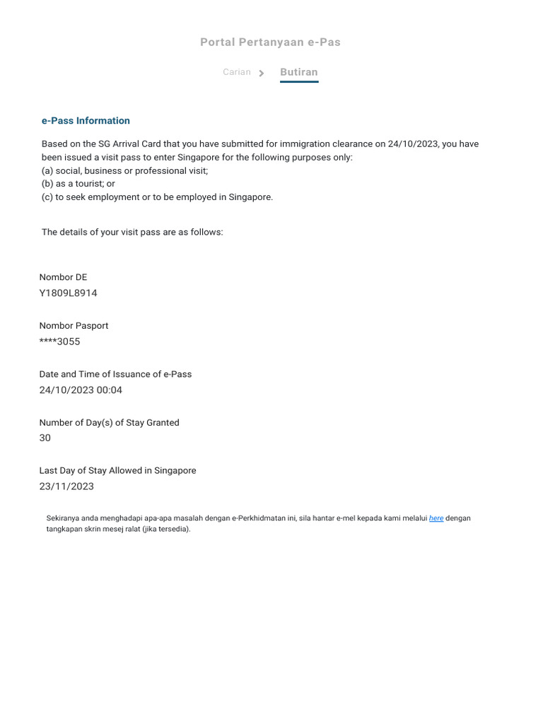 ICA - SG Arrival Card | PDF
