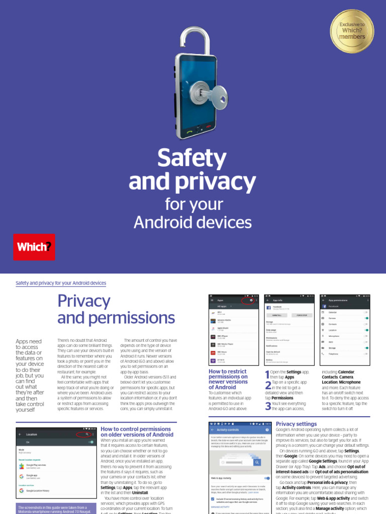 Safety & Privacy For ANDROID | PDF | Android (Operating System ...