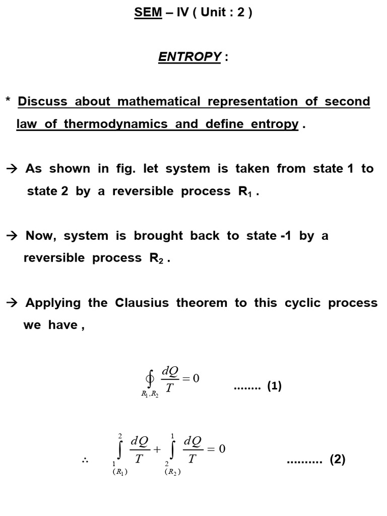 Entropy and Ideal Gas Entropy Derivation | PDF | Entropy | Physics