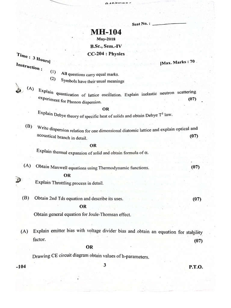 Phy 204 External+Internal | PDF