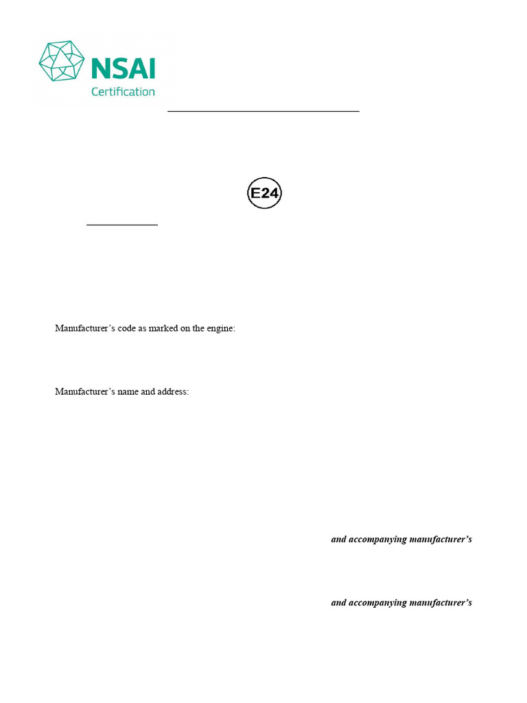 ECE Type Approval for JE493ZLQ3A Engine | PDF | Fuel Injection | Diesel ...