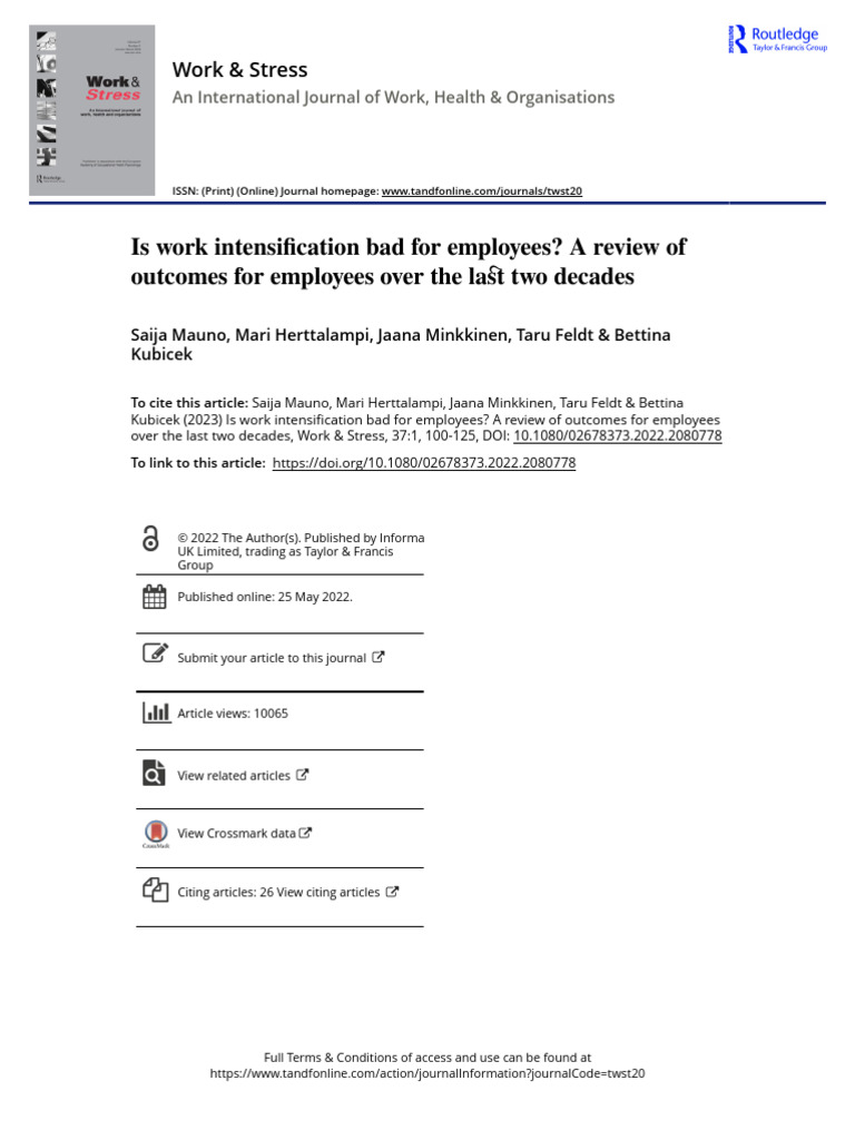 work intensification review article | PDF | Nursing | Methodology
