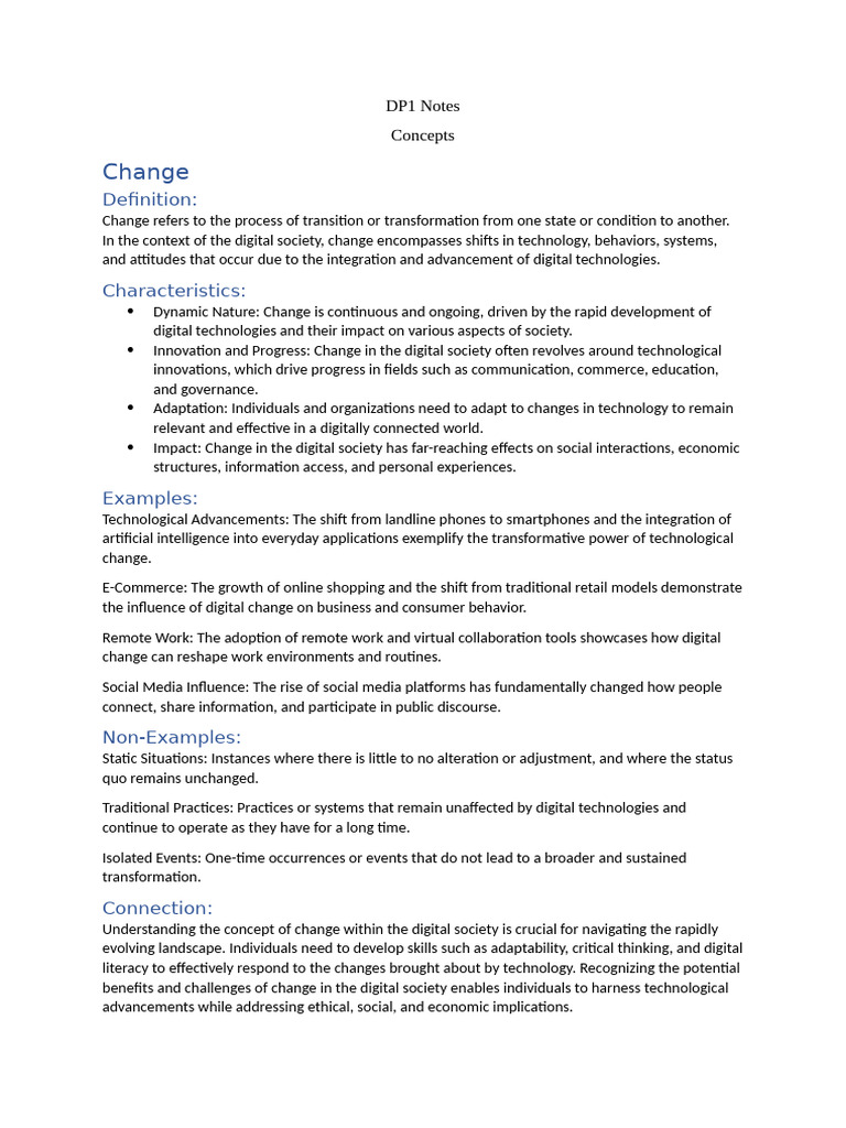 Digital Society Dp1 Notes Concepts | PDF | Identity (Social Science ...
