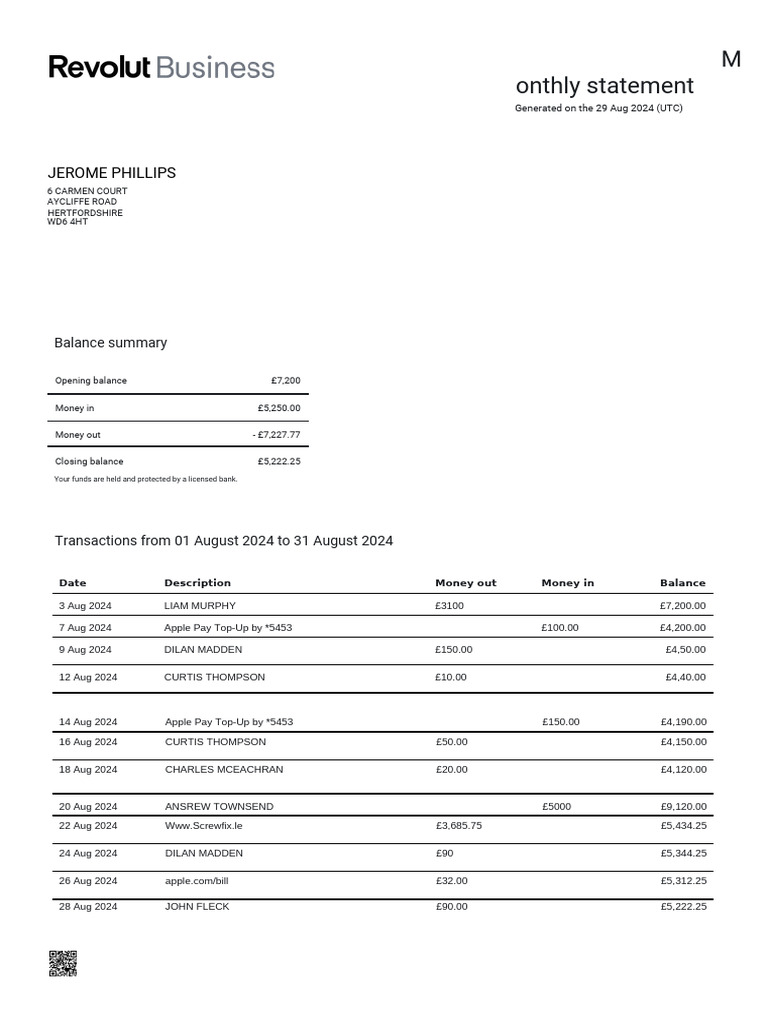 Revolut Statement | PDF | Transaction Account | Business