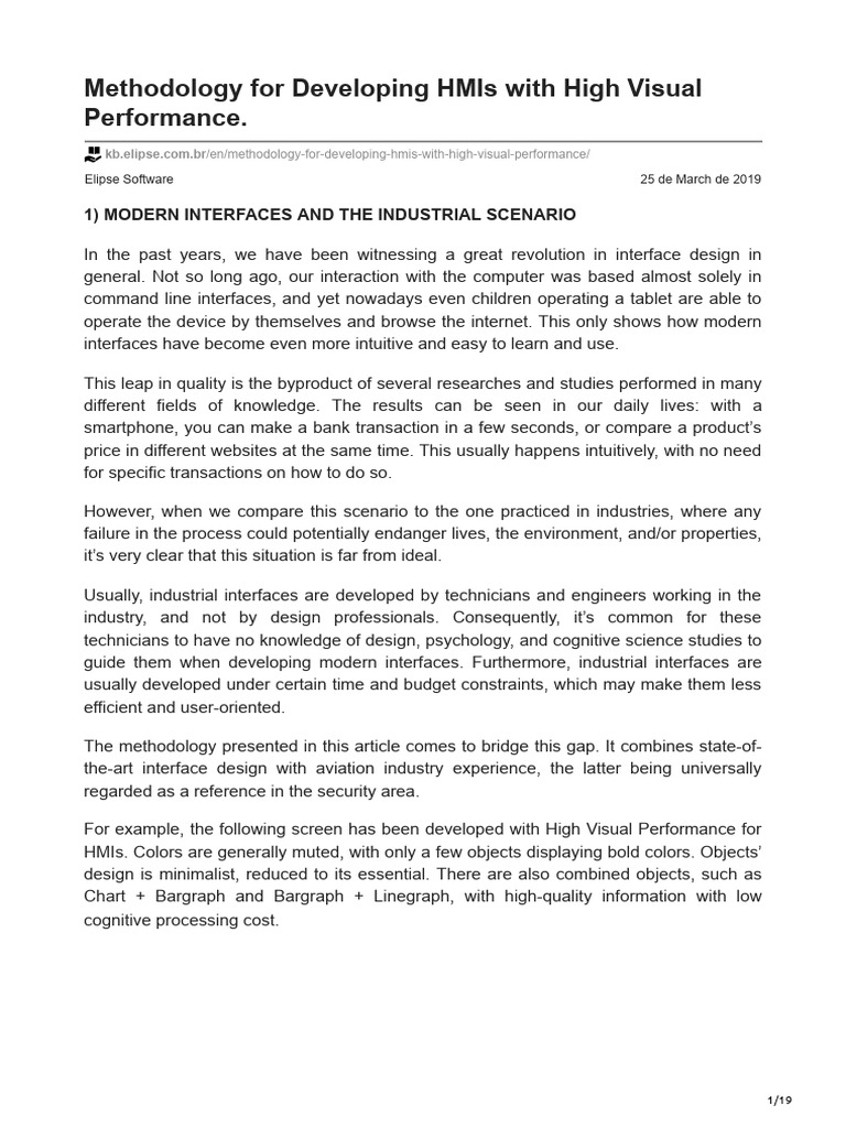 Methodology For Developing HMIs With High Visual Performance | PDF | 3 ...