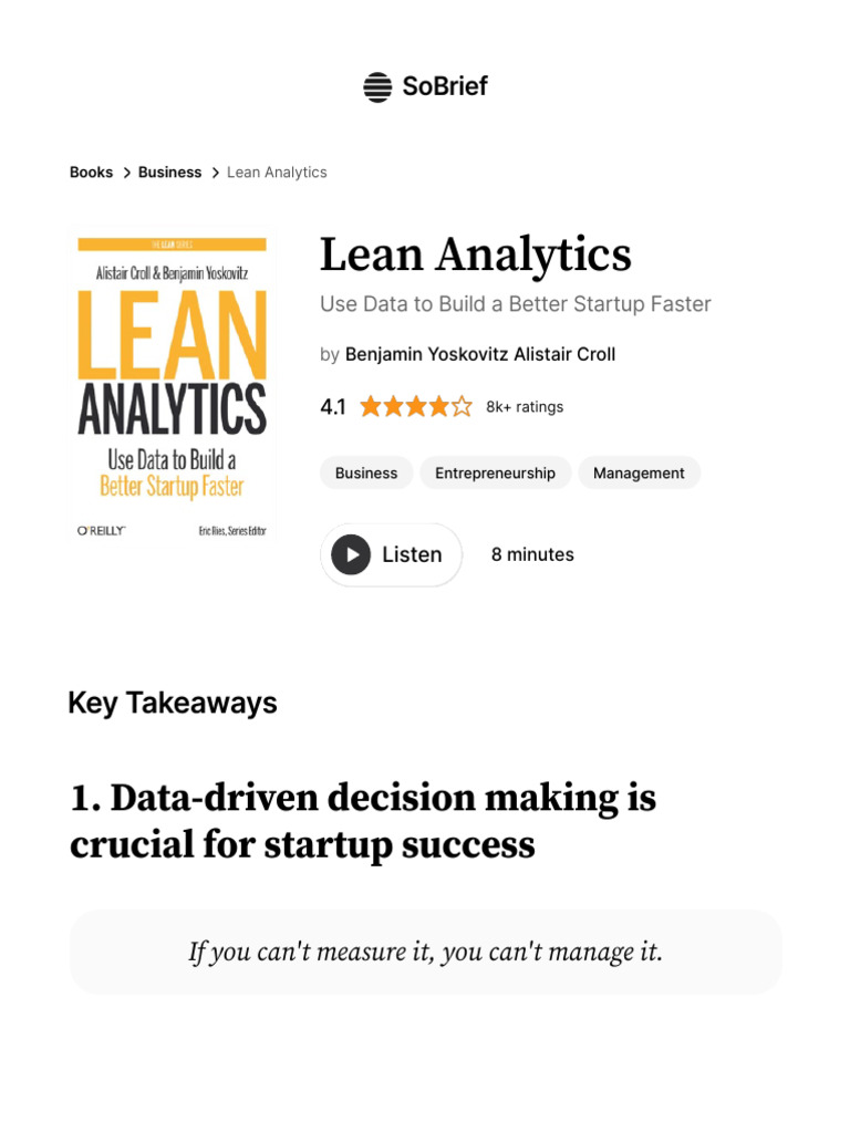 lean-analytics | PDF | Startup Company | Small Business & Entrepreneurs