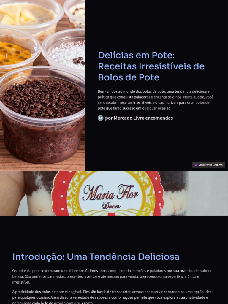 Delicias em Pote Receitas Irresistiveis de Bolos de Pote | PDF | Chocolate | Creme de queijo