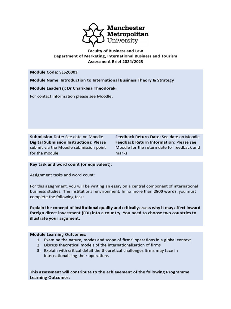 Coursework Assessment Brief 24-25 IIBTS | PDF | Institution | Academic ...