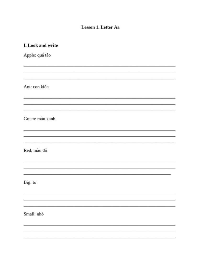 Lesson 1. Letter A | PDF