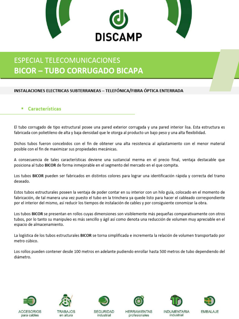 Bicor Tubo Corrugado BICAPA Discamp Argentina SRL | PDF ...