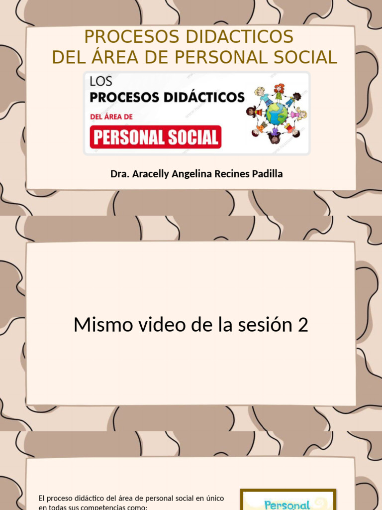 SESIÓN 3 - Procesos Didacticos Del Área de Personal Social | PDF ...