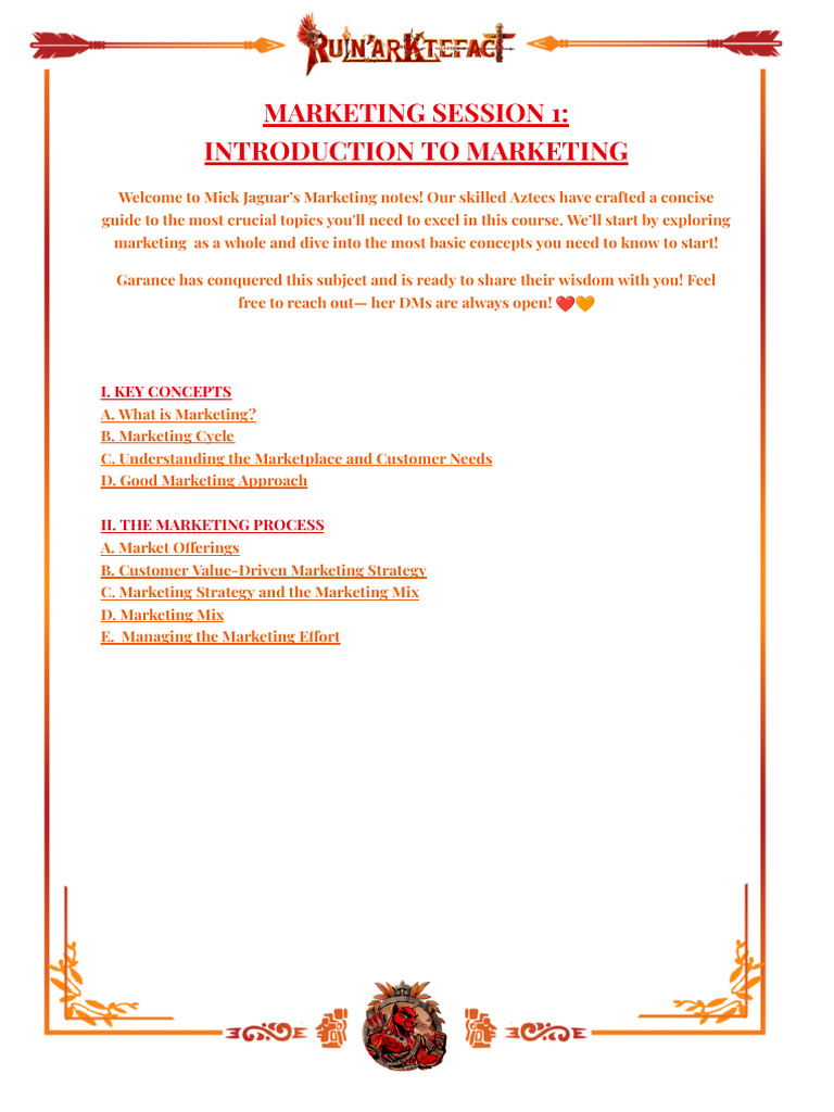Session 1_ Introduction to Marketing | PDF | Marketing | Market ...