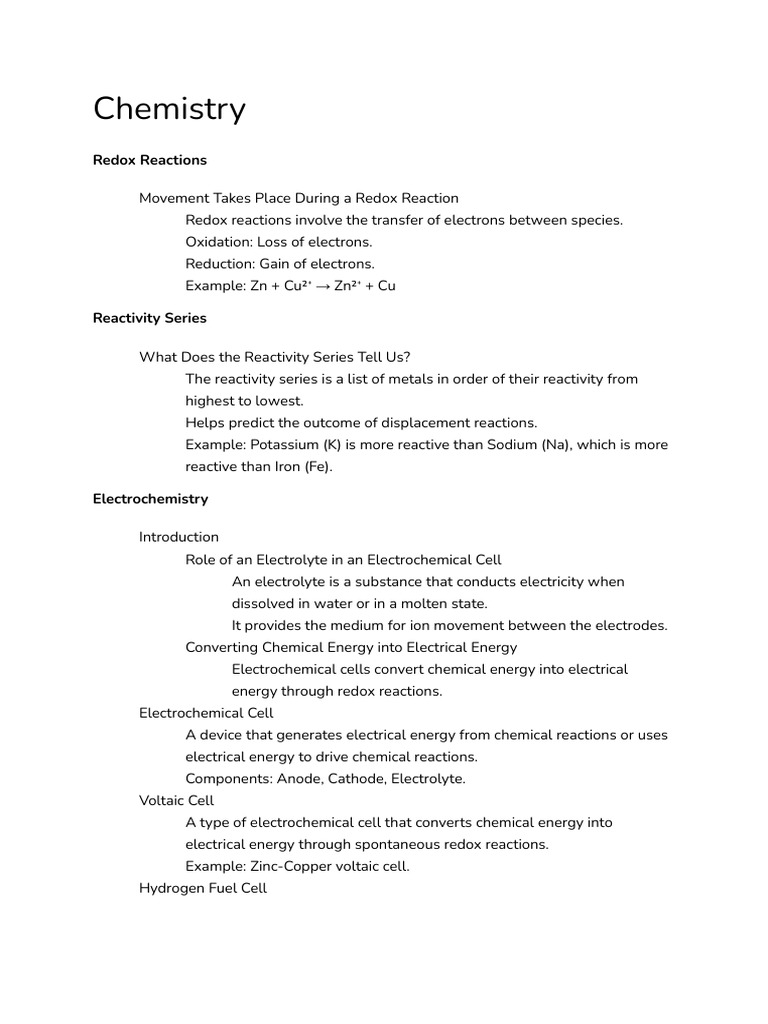 Chemistry | PDF | Electrochemistry | Redox