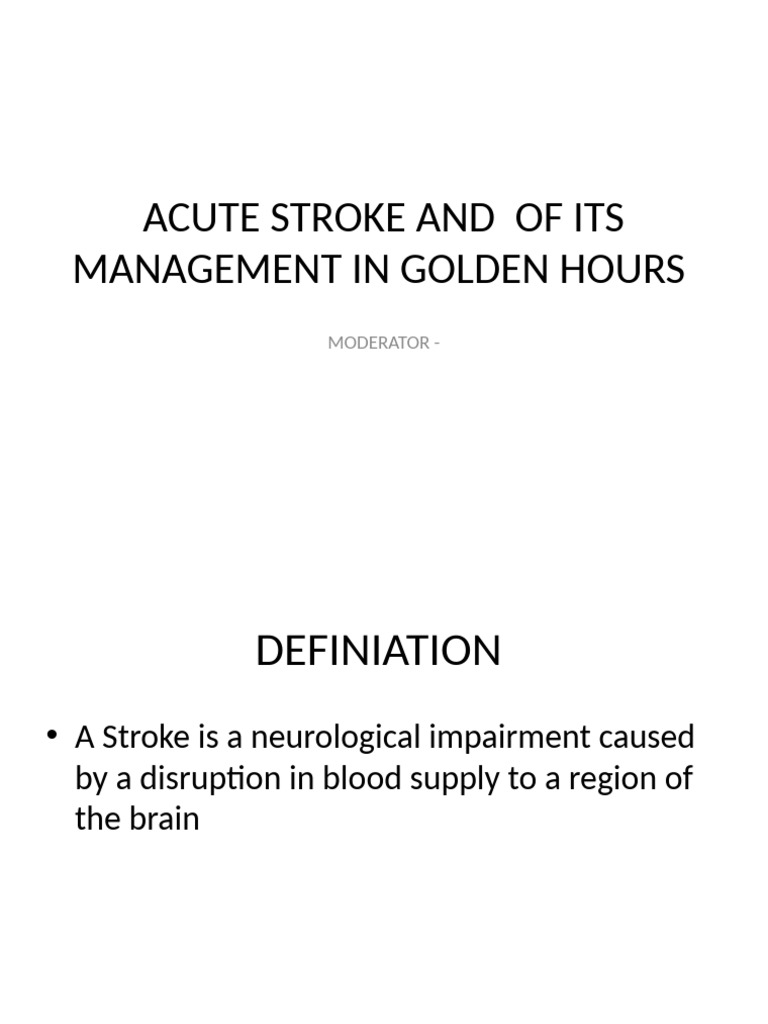 Acute Stroke and Its Management of Its Management | PDF | Stroke | Vertigo