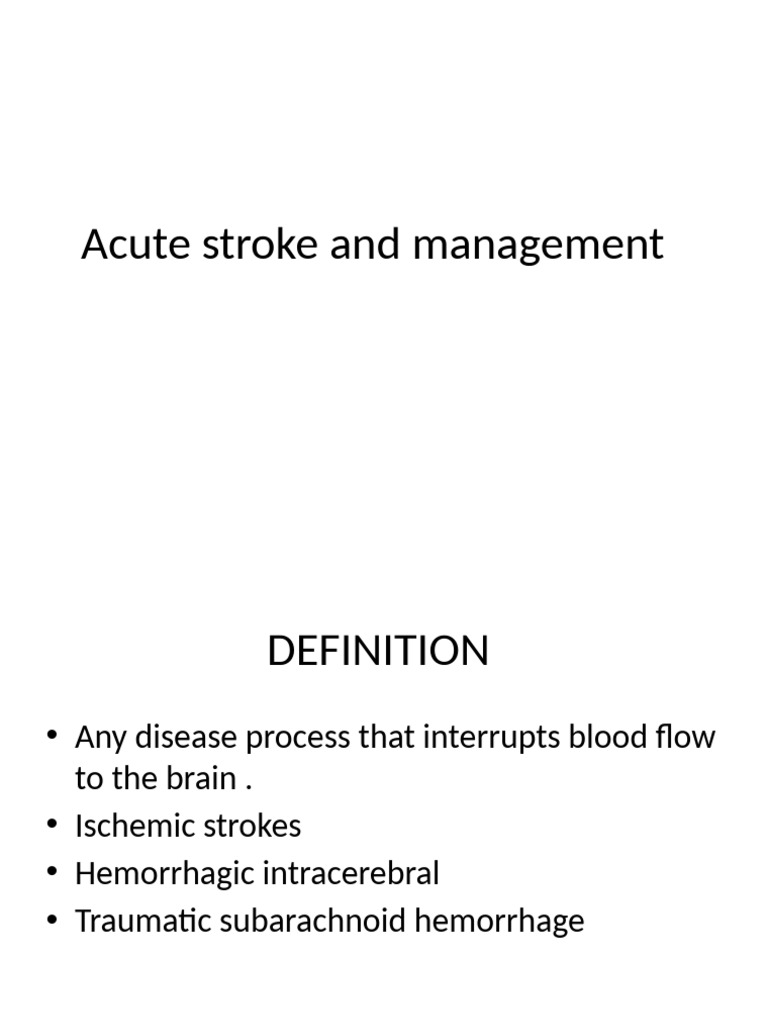 Acute Stroke and Managment | PDF | Stroke | Headache