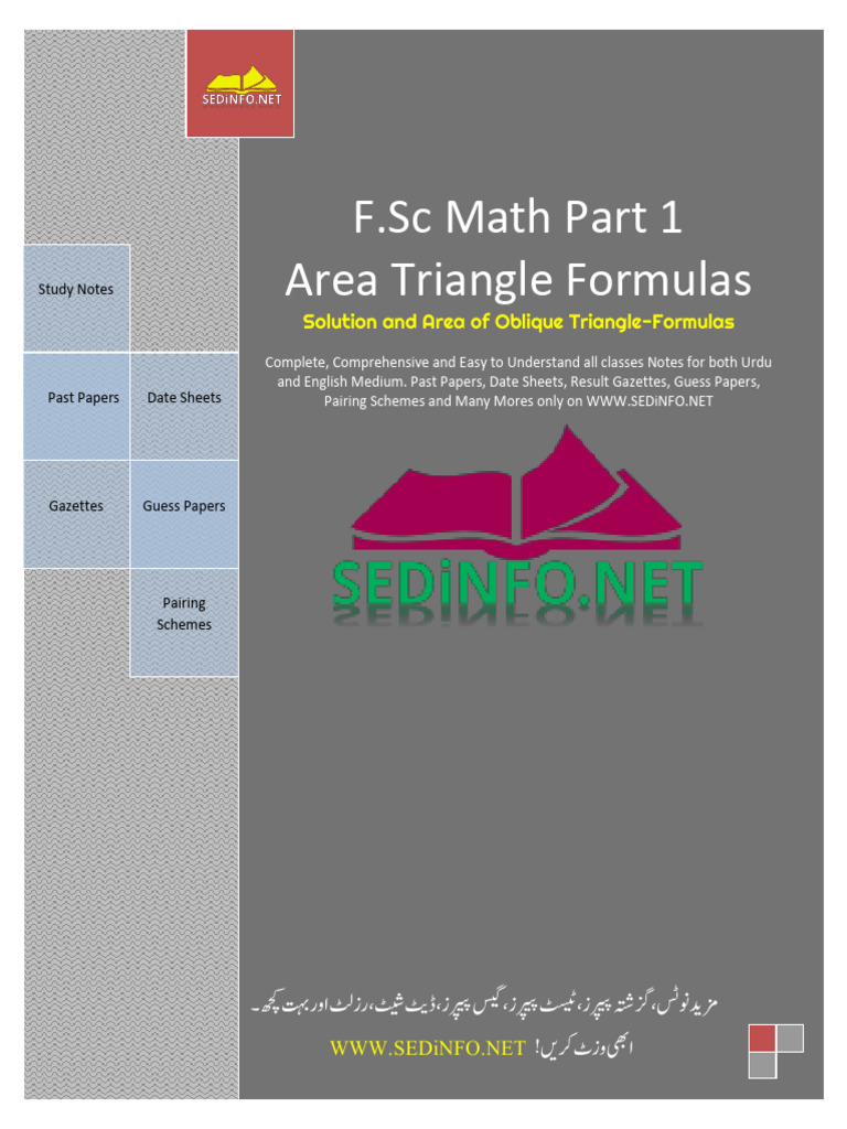 Area-Triangle-Formulas-F.Sc-Part1-Math- | PDF