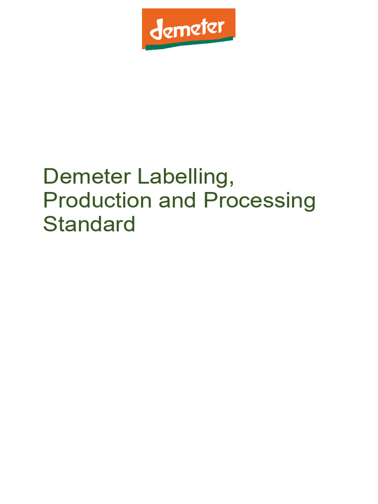Demeter UK Combined Standards 2020 | PDF | Vinegar | Alcoholic Beverages