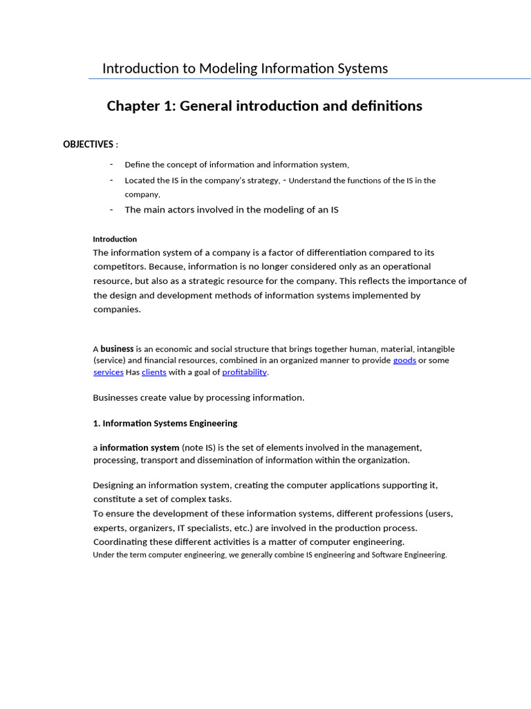 Course 2-Chapitre 1-Intro To Information Systems - Fr.en | PDF | System ...