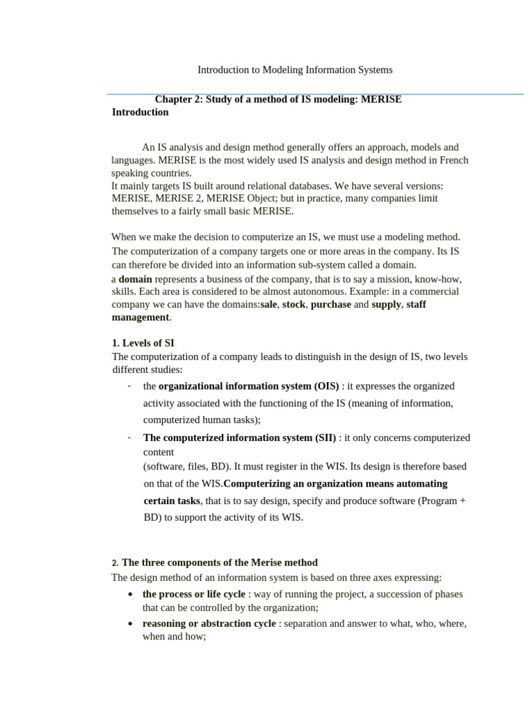 Course 3 - Chapitre 2-Inro To MERISE - Fr.en | PDF | System | Specification (Technical Standard)