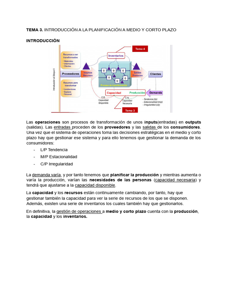 Tema 3 DO | PDF | Planificación | Planificación de recursos empresariales