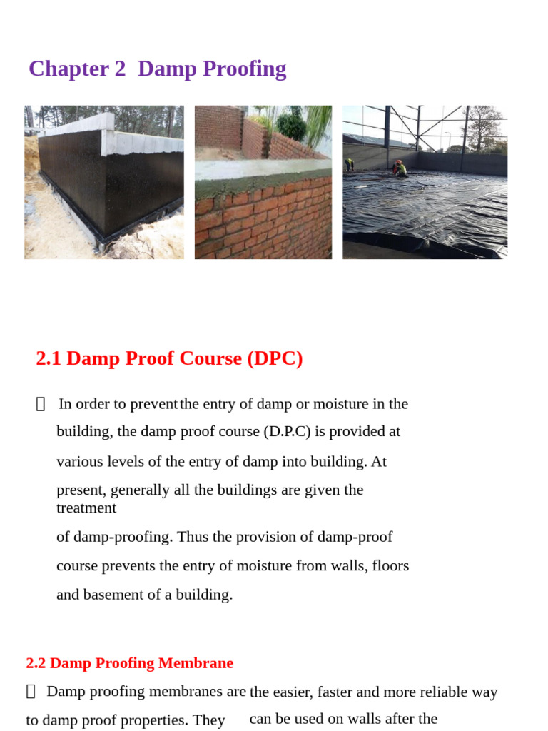 Ch- 2 Damp proofing | PDF | Concrete | Structural Engineering