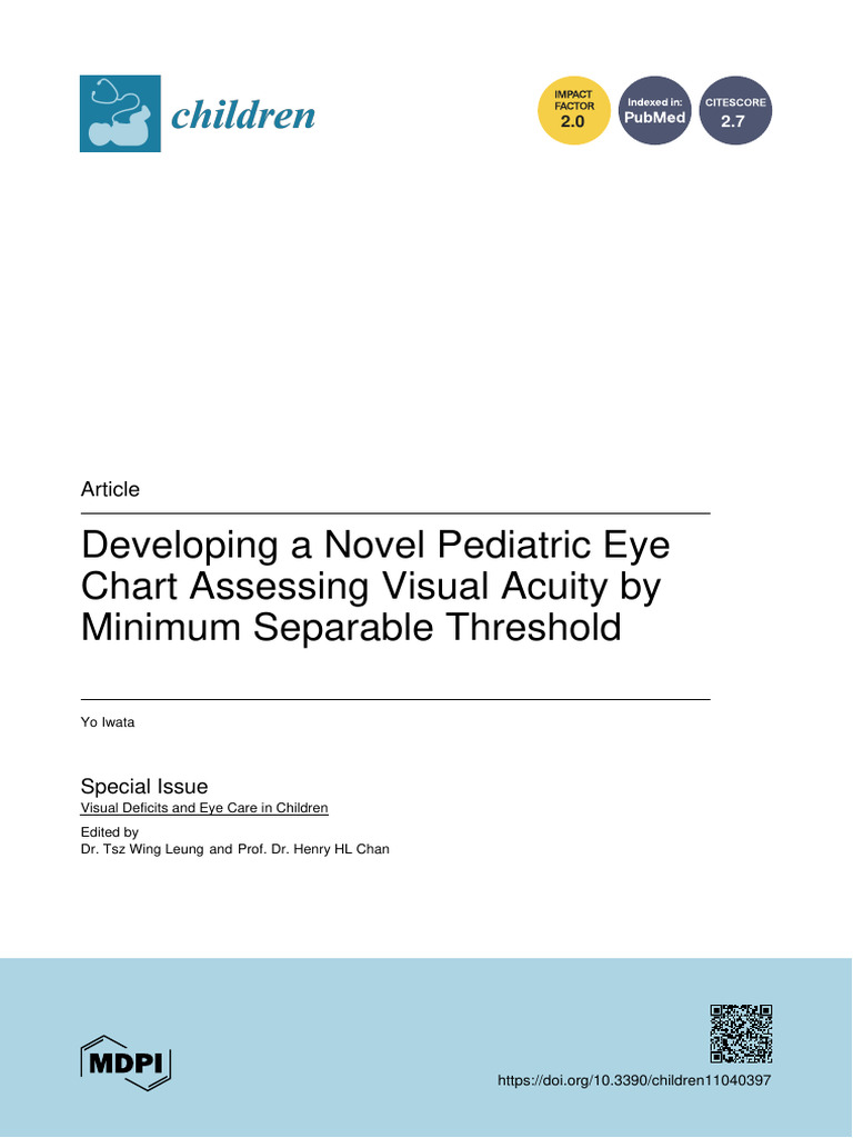 Children 11 00397 With Cover | PDF | Visual Acuity | Human Eye