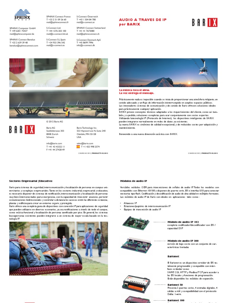 S Connect Barix | PDF | Protocolos de internet | Altoparlante