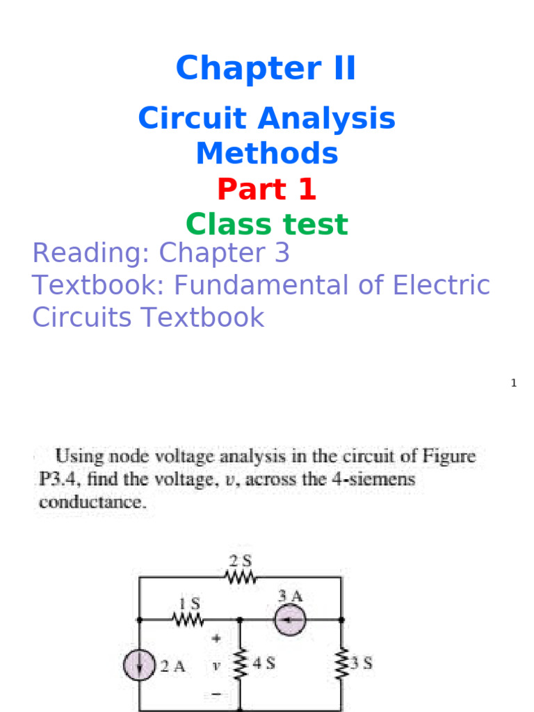 LMH - Chapter2-Part1-2 - Class Test-Nodal Voltage | PDF
