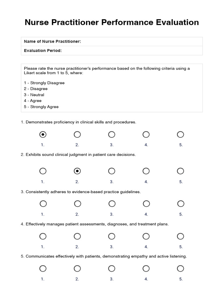Nurse Practitioner Performance Evaluation | PDF | Nursing | Performance Appraisal
