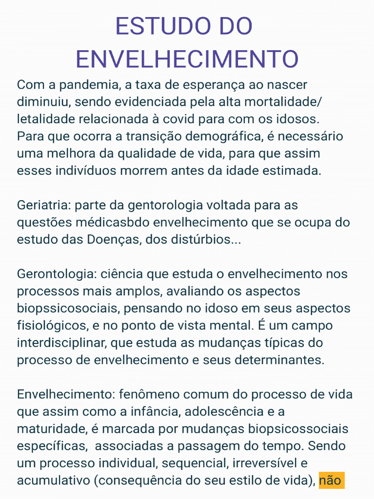 Envelhecimento | PDF