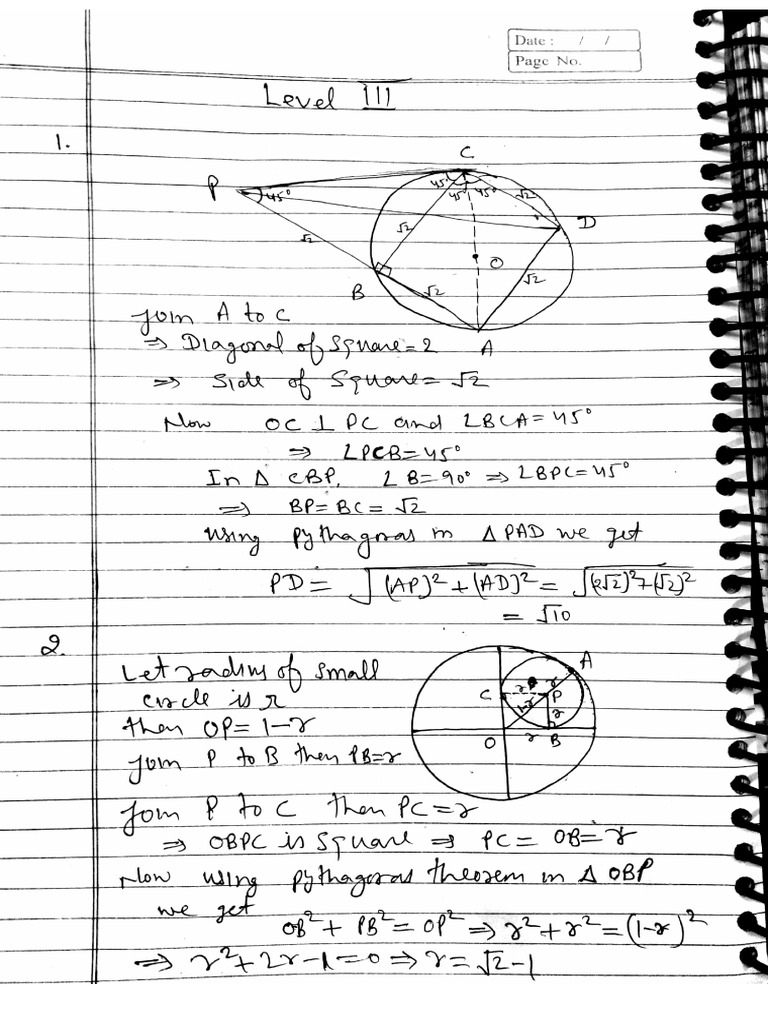 Circle Class 11 Solutions | PDF